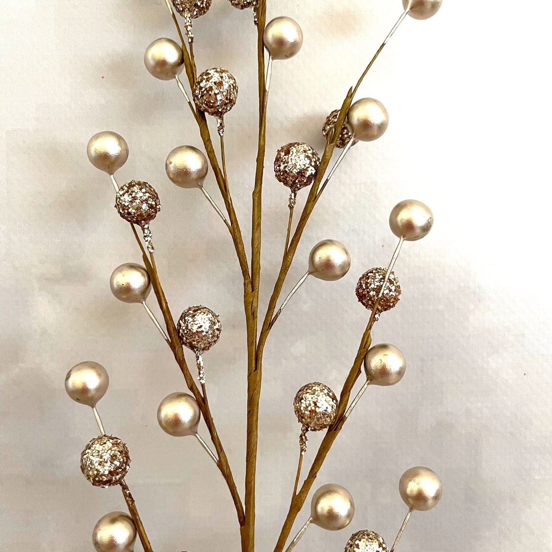 Shiny Gold Berry Stem - Holiday Floral, Christmas Floral - Etsy