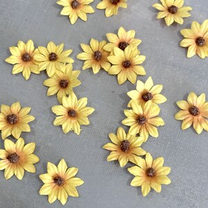 20 Mini Paper Sunflowers - Scrapbooking, Hair Flowers, Craft Flowers ...