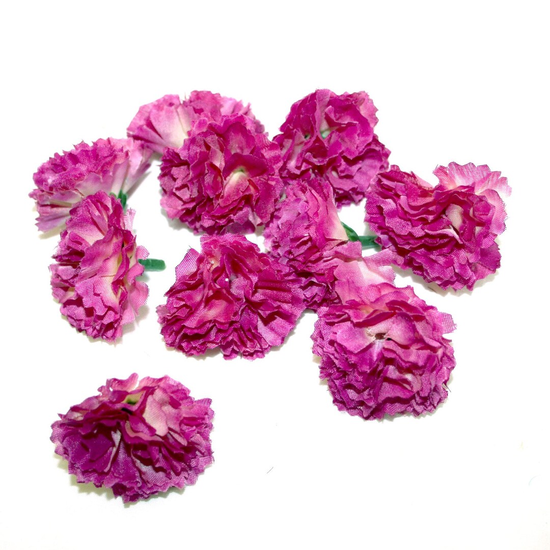 10 Violet Carnations - Artificial Flowers - Etsy