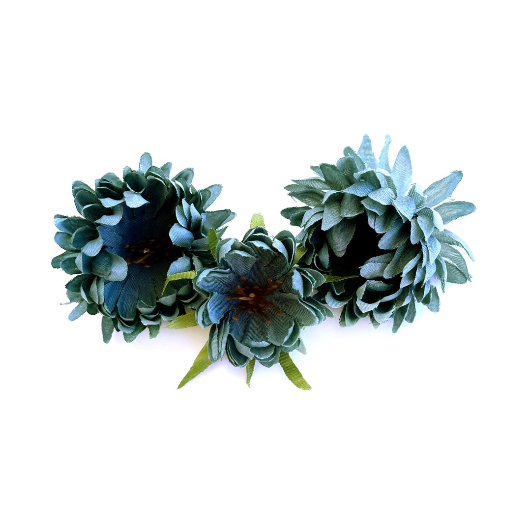 3 Teal Mums - Artificial Flowers, Silk Flower - Etsy