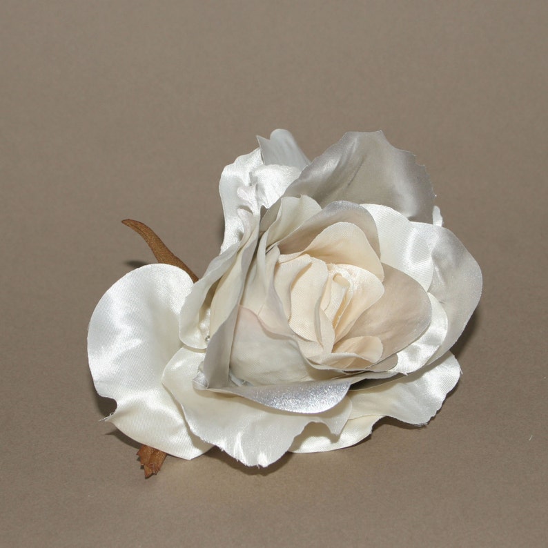 Metallic Cream Rose With or Without Stem Artificial | Etsy