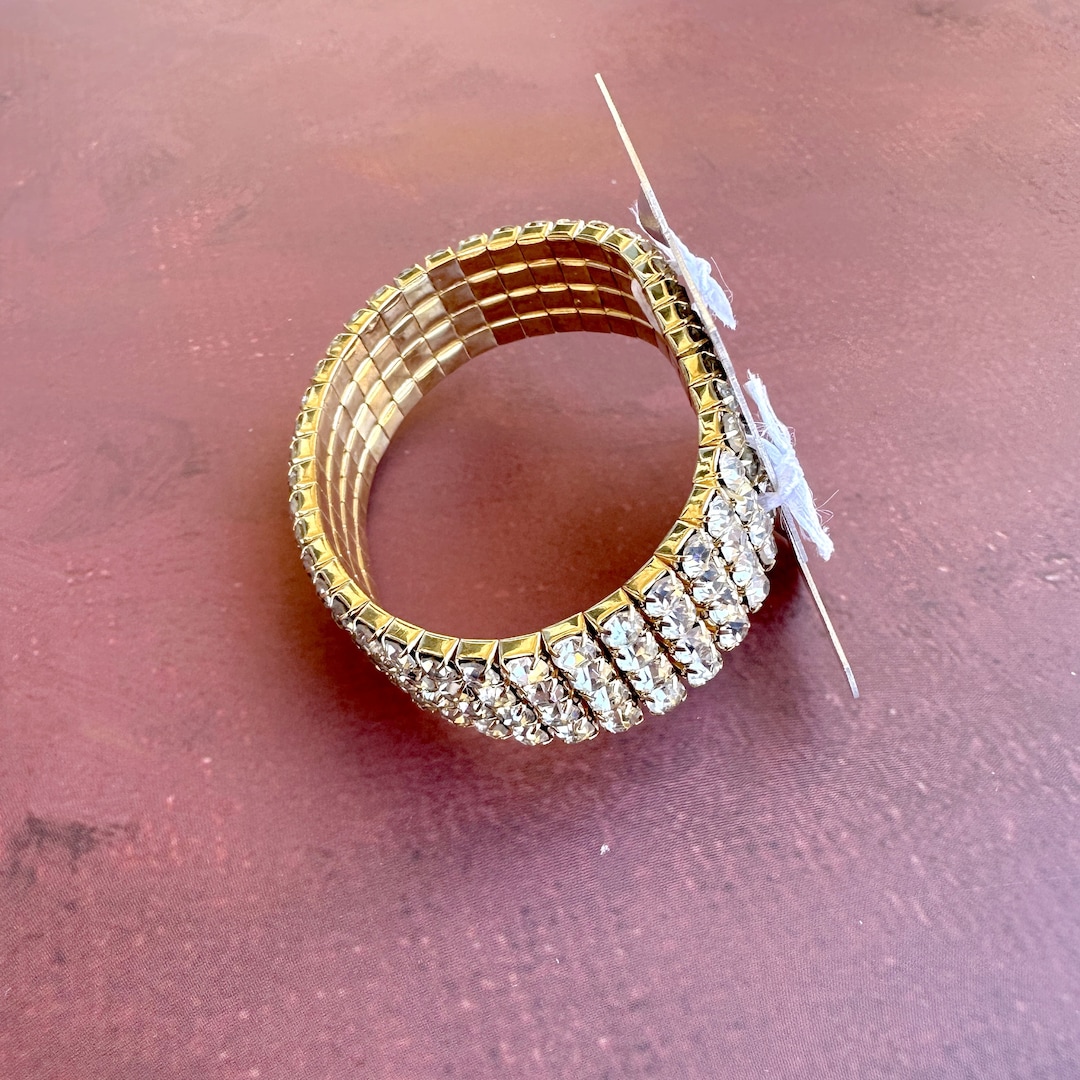 Gold or Silver Rhinestone Wristlet for DIY Wrist Corsage - Etsy