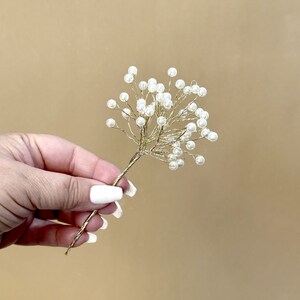 Gold Faceted Small Pearl Pick - Wedding Floral, Holiday Floral - Etsy