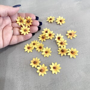 20 Mini Paper Sunflowers - Scrapbooking, Hair Flowers, Craft Flowers ...