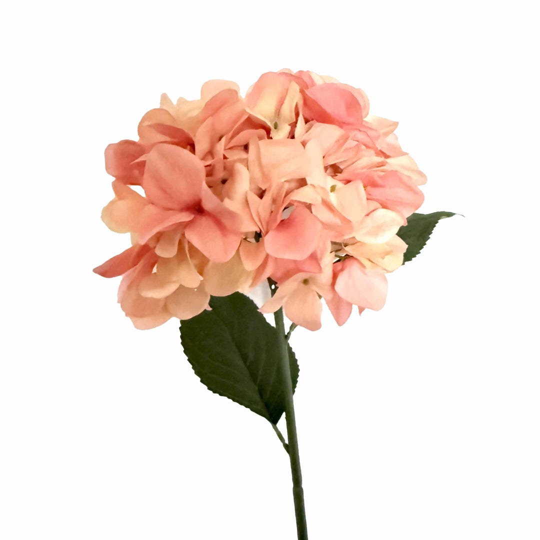 Real Touch Pink and Peach Hydrangea - With or Without Stem - Artificial ...