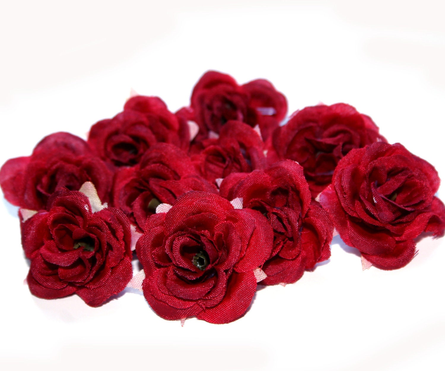 9 Red Tea Roses Artificial Flowers Silk Flower Heads - Etsy