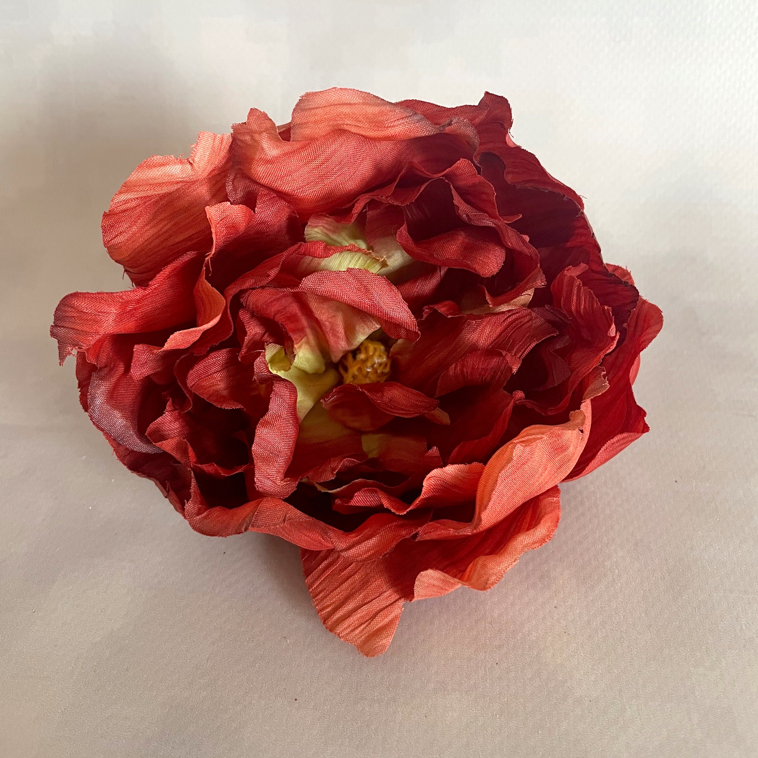 Dry Look Rust Orange Peony - Artificial Silk Flower - Flower Head - Etsy