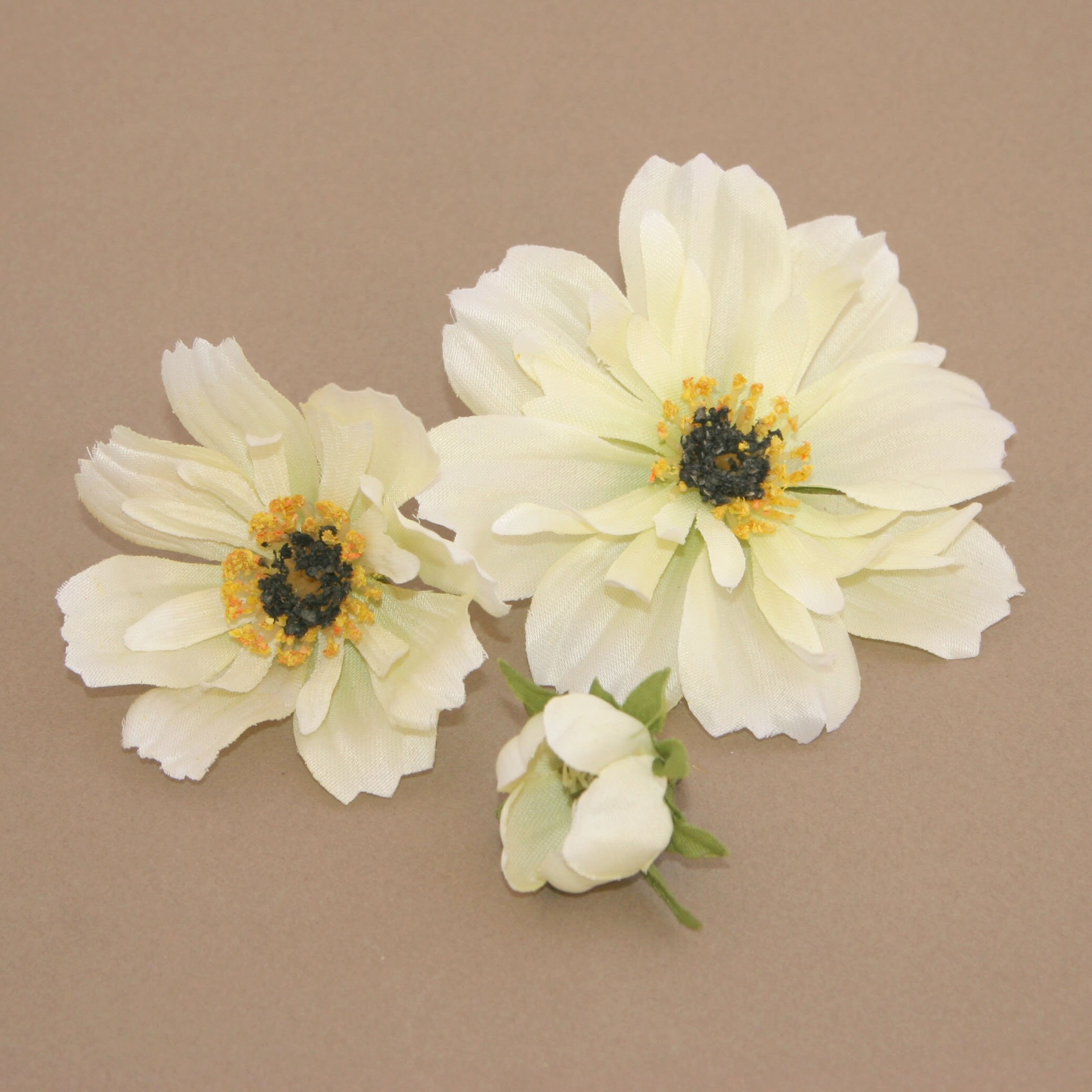 5 Pale Yellow Cream White Cosmos Artificial Flowers Silk - Etsy