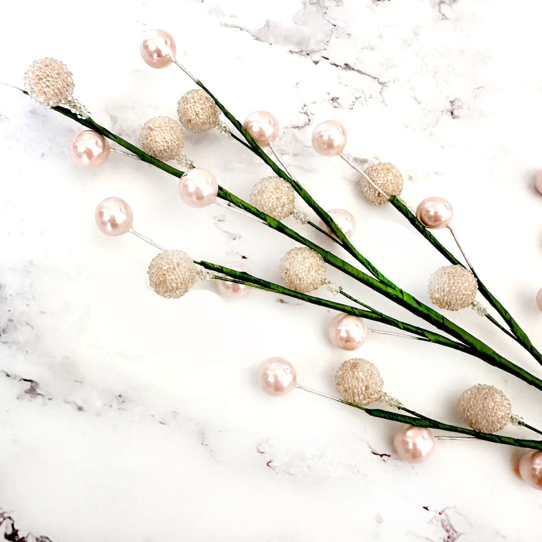 Blush Pink Pearl Berry Spray - Spring Foral - 18 Inches - Etsy