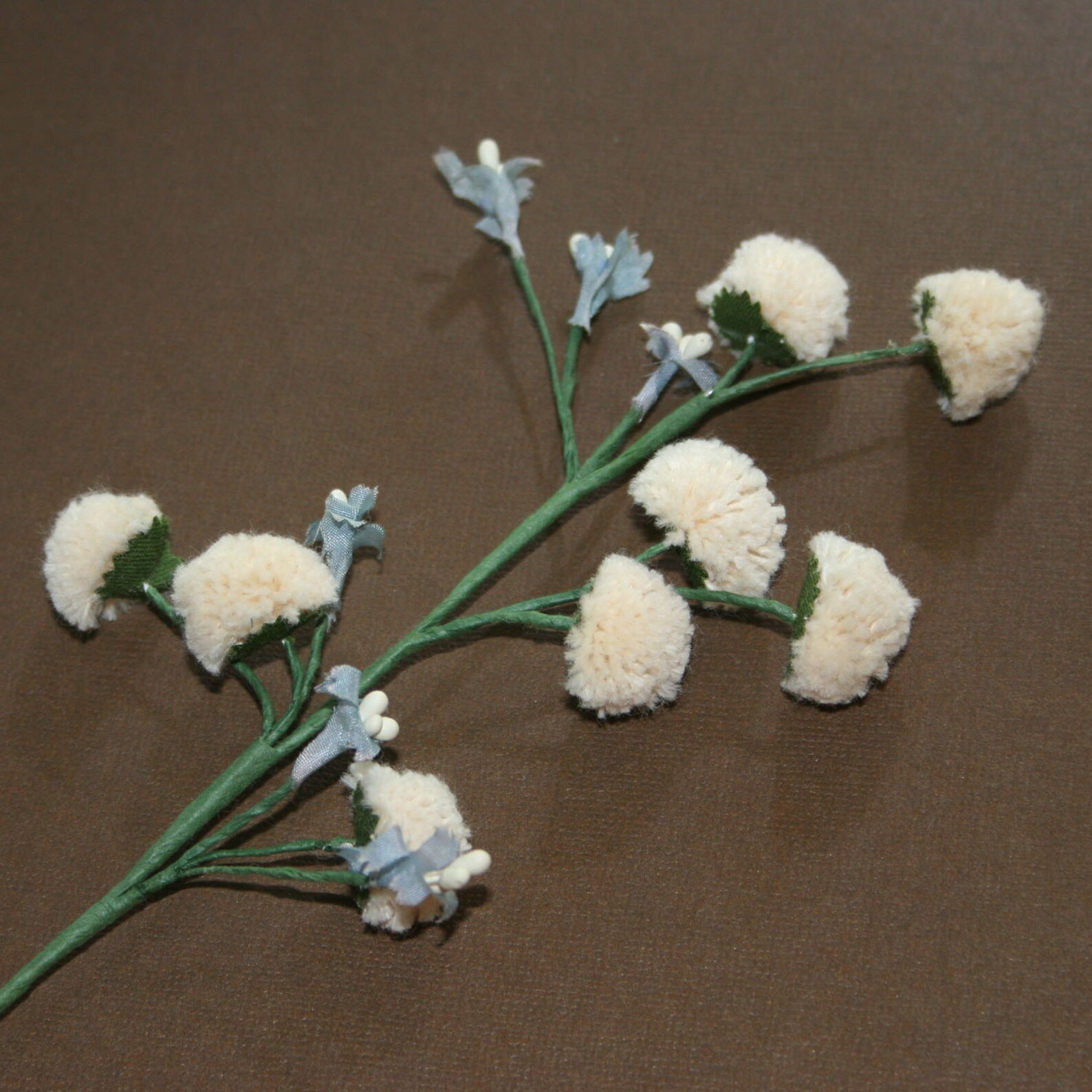 8 Cream Pom Pom Mums on a Stem Artificial Flower Heads Silk | Etsy