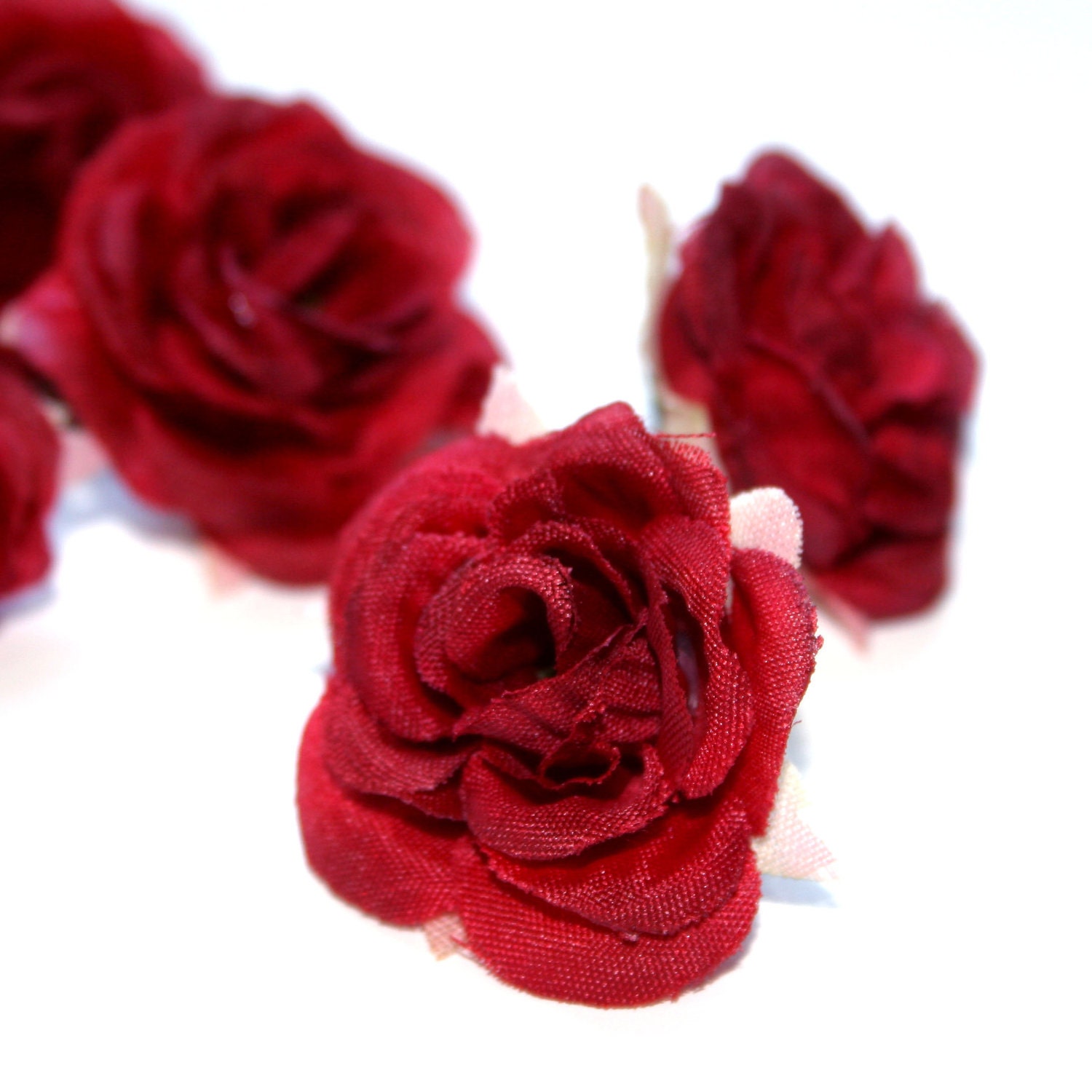 9 Red Tea Roses Artificial Flowers Silk Flower Heads - Etsy
