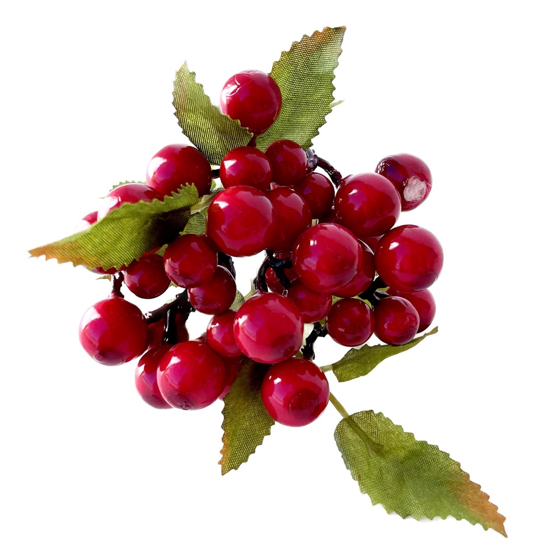 Shiny Red Berry Pick - Holiday Floral, Christmas Floral - 11 Inches ...