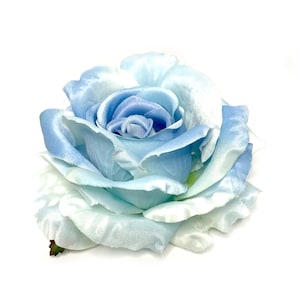Light Blue Rose With Curled Petals - Artificial Flower - Silk Flower ...