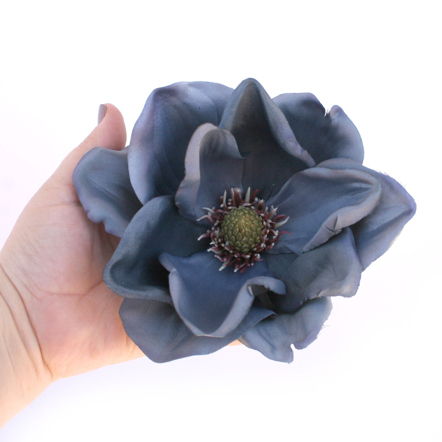 Jumbo Smokey Blue Magnolia With or Without Stem - Artificial Flower ...