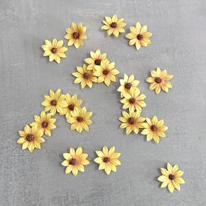 20 Mini Paper Sunflowers - Scrapbooking, Hair Flowers, Craft Flowers ...