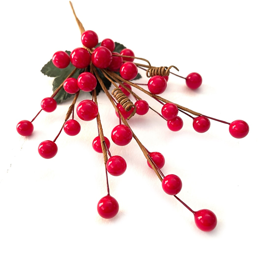 Shiny Red Berry Pick - Holiday Floral, Christmas Floral - Etsy