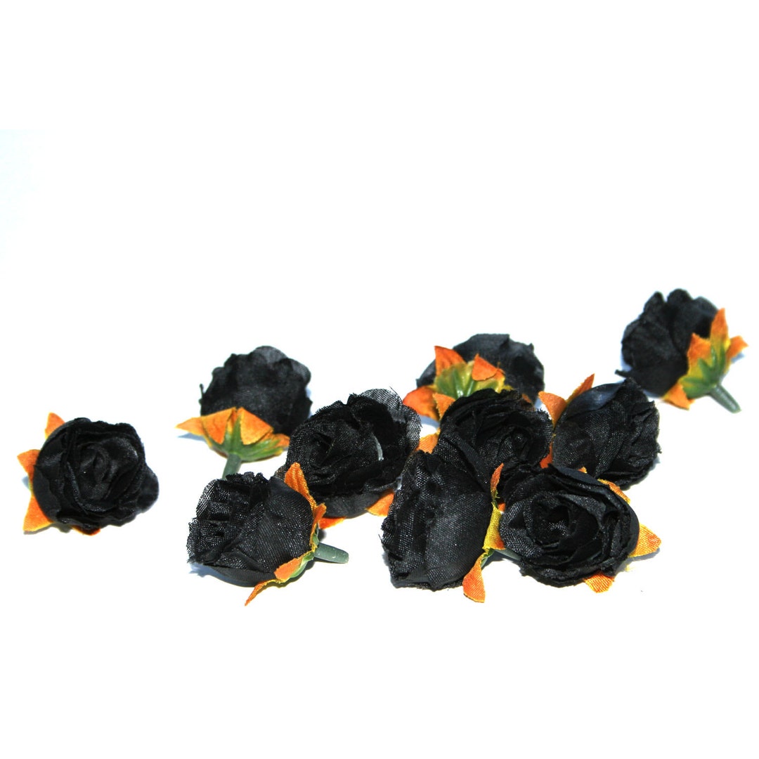 10 Small Black Tea Roses - Artificial Flowers, Silk Roses - Etsy
