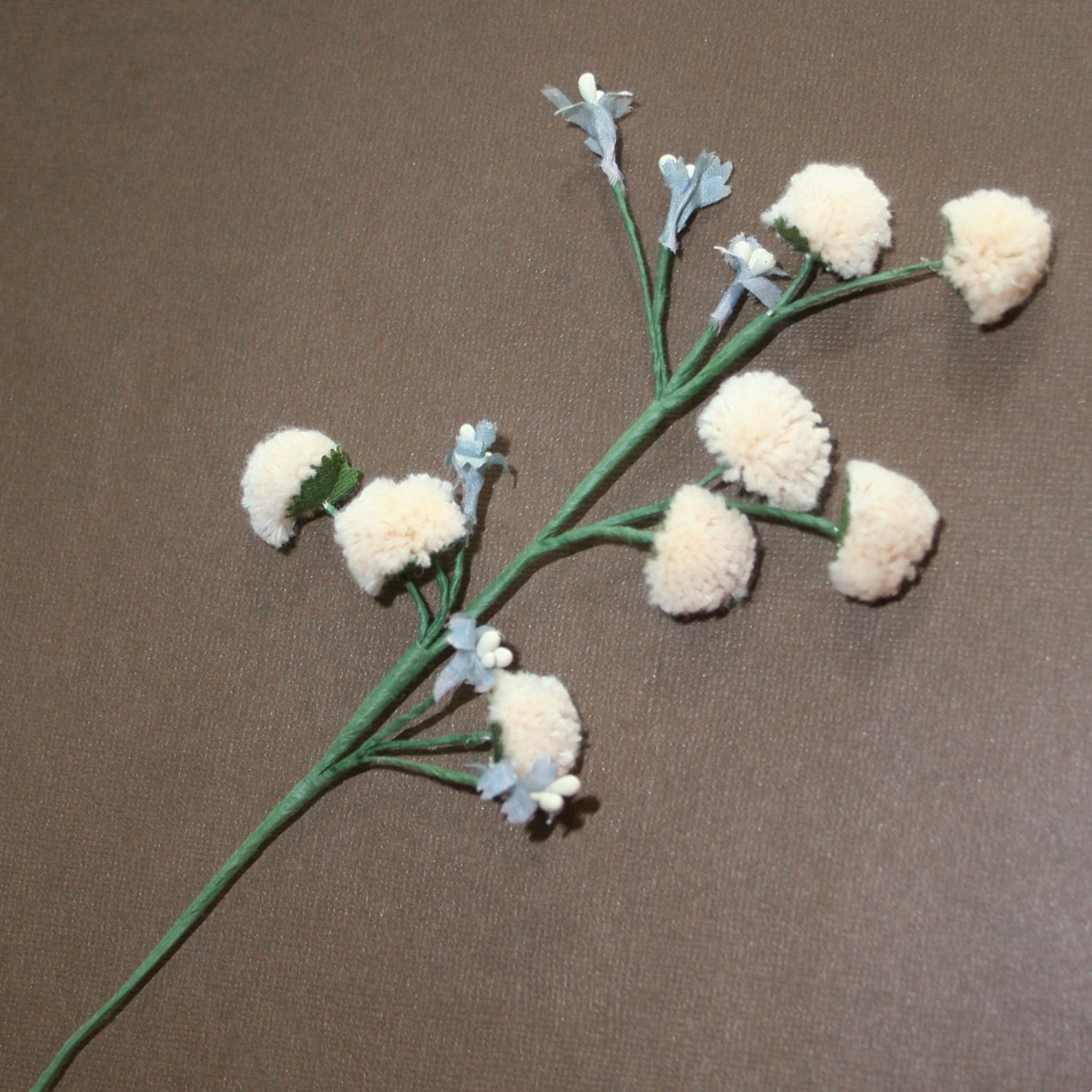 8 Cream Pom Pom Mums on a Stem Artificial Flower Heads Silk | Etsy