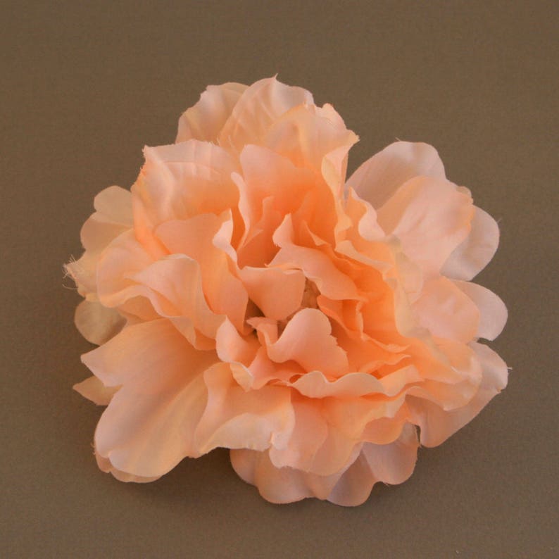 Peach Ruffle Peony Artificial Silk Flower - Etsy