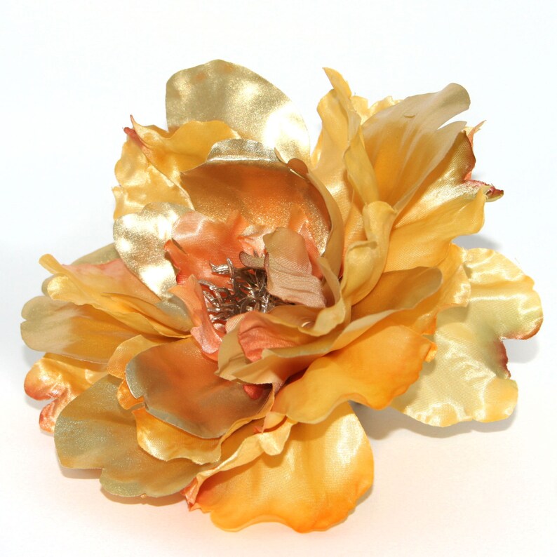Metallic Yellow Gold Peony With or Without Stem Boutique | Etsy