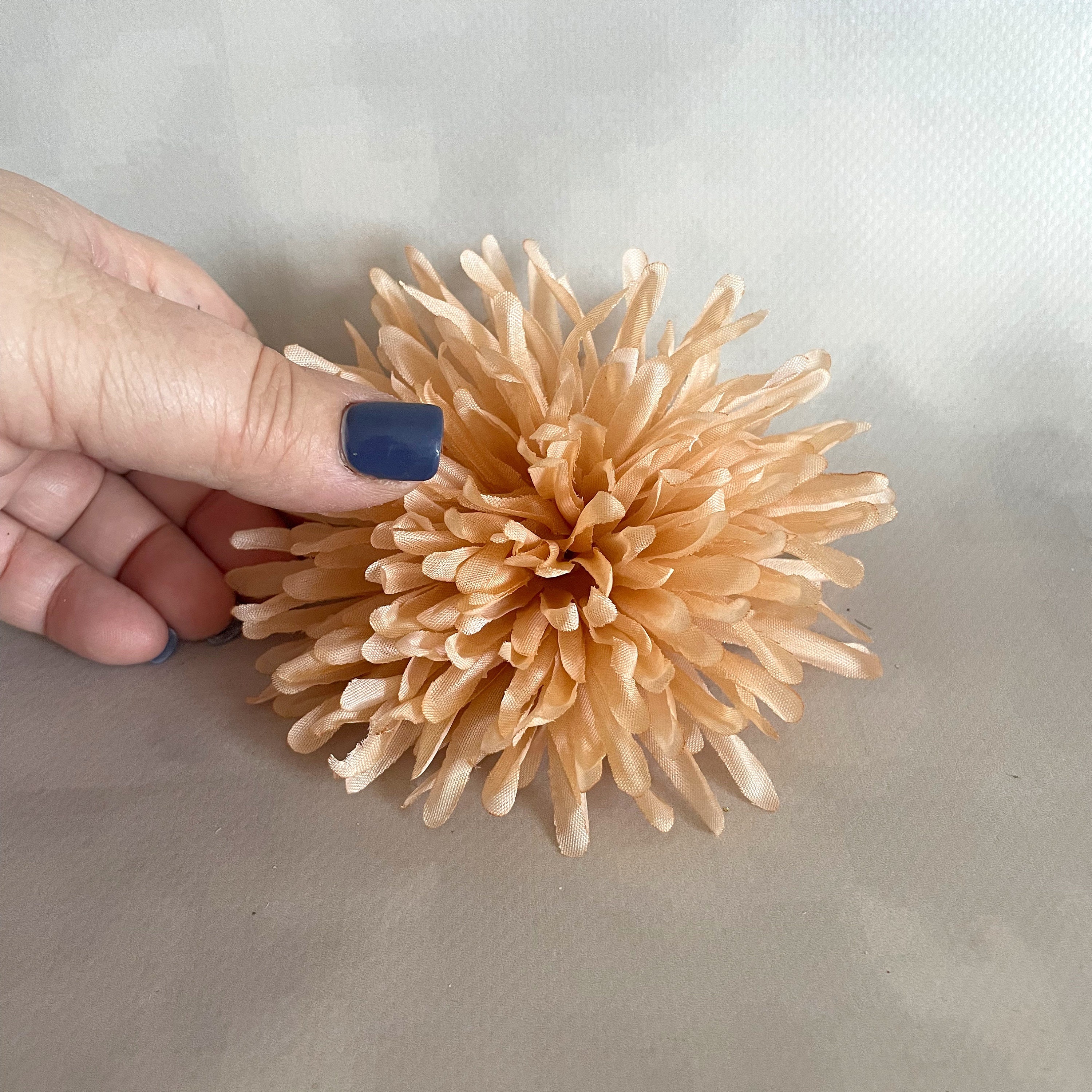 Spiky Peach Mum Artificial Flower Head - Etsy
