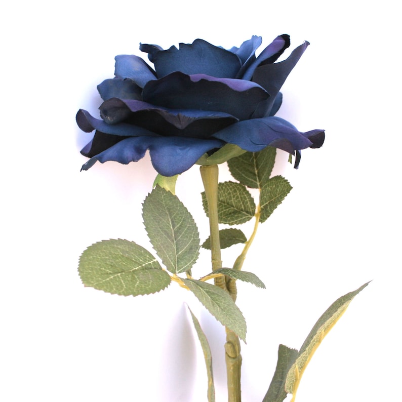 Navy Blue Botanic Rose Silk Flowers Artificial Flowers | Etsy