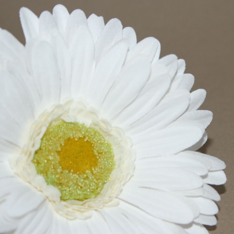 White Gerbera Daisy Artificial Flowers Silk Flower Heads | Etsy