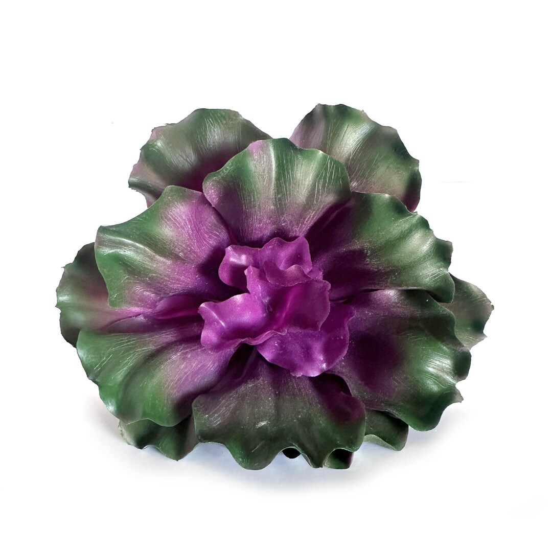 Curly Purple and Green Echeveria Cabbage Succulent - Artificial Floral ...