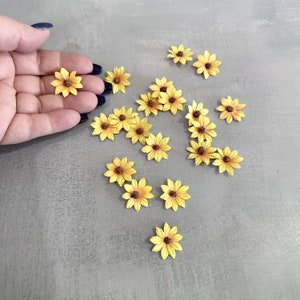 20 Mini Paper Sunflowers - Scrapbooking, Hair Flowers, Craft Flowers ...