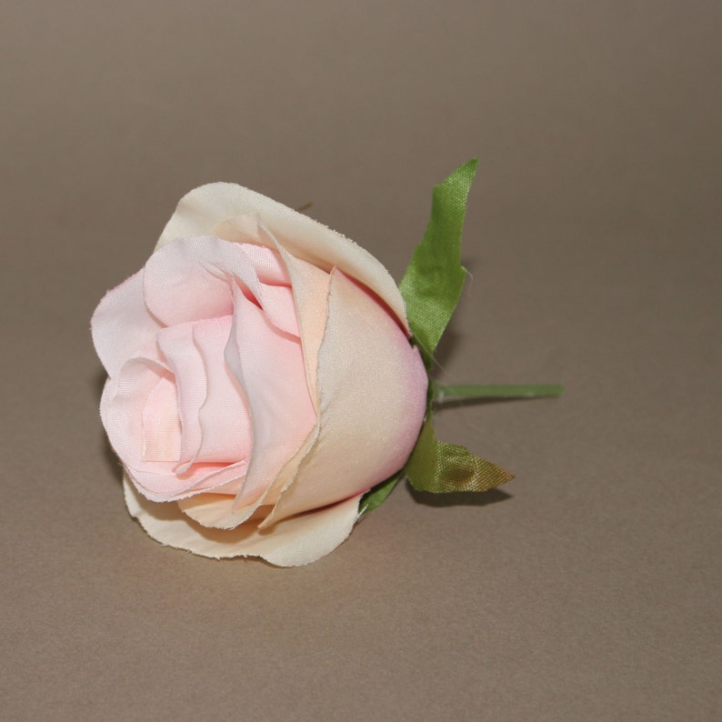 3 Light Cream Pink Roses Artificial Flowers Silk Flowers | Etsy