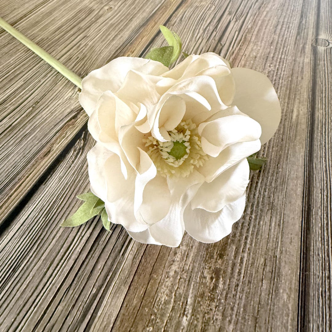 Ivory Cream Anemone Stem- Artificial Flowers, Silk Flower - Etsy