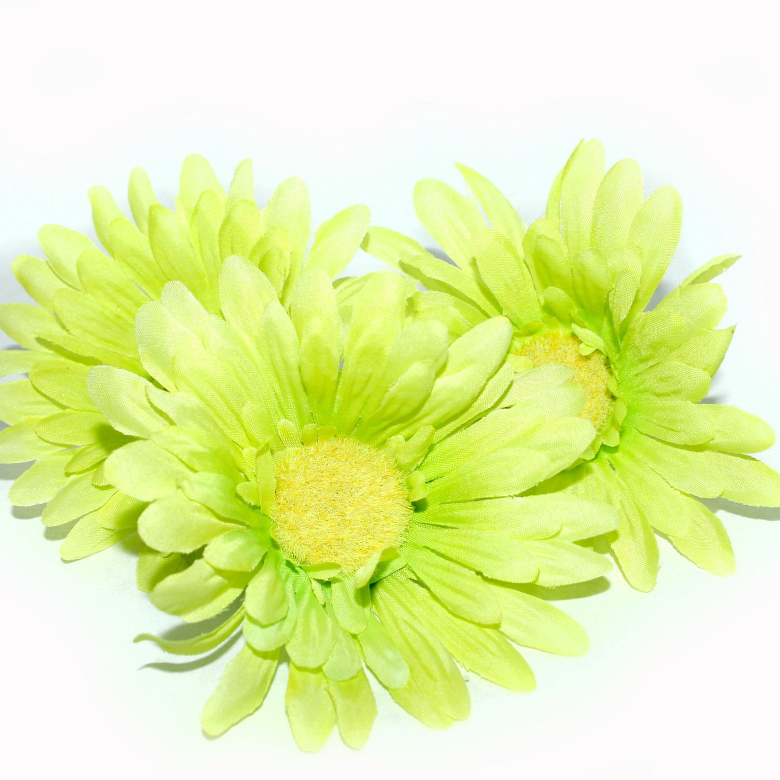 3 Light Green Gerbera Daisies Arificial Flowers Silk - Etsy