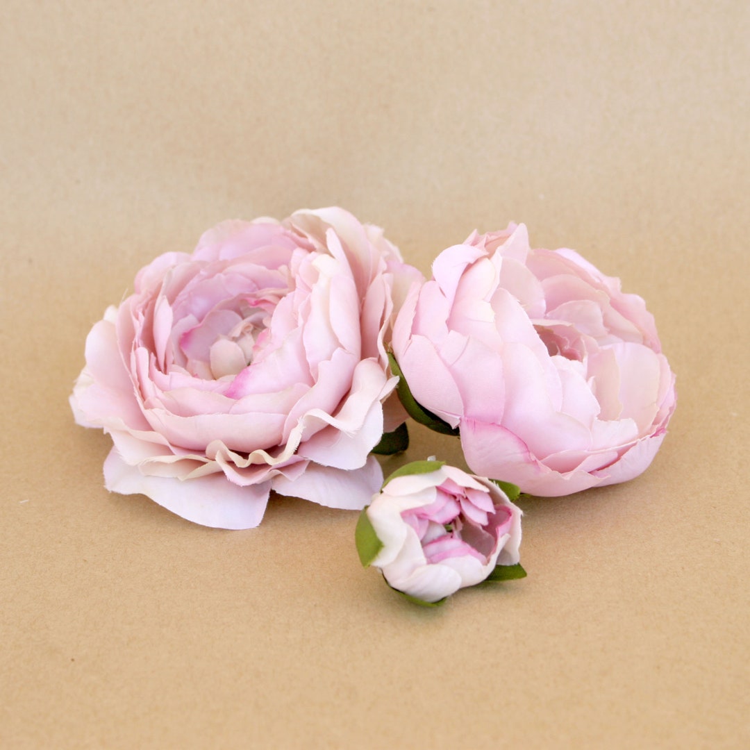 3 Blush Pink Ranunculus - Silk Flower Heads or With Stem - PRE-ORDER - Etsy