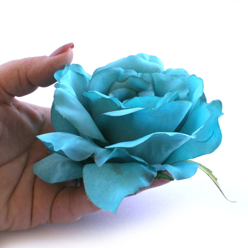 Turquoise Botanic Rose Silk Flowers Artificial Flowers | Etsy