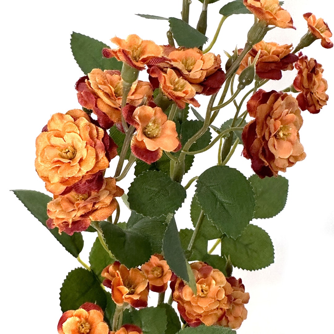 Orange Yellow Primrose Spray - Silk Flowers, Artificial Flowers - Long ...