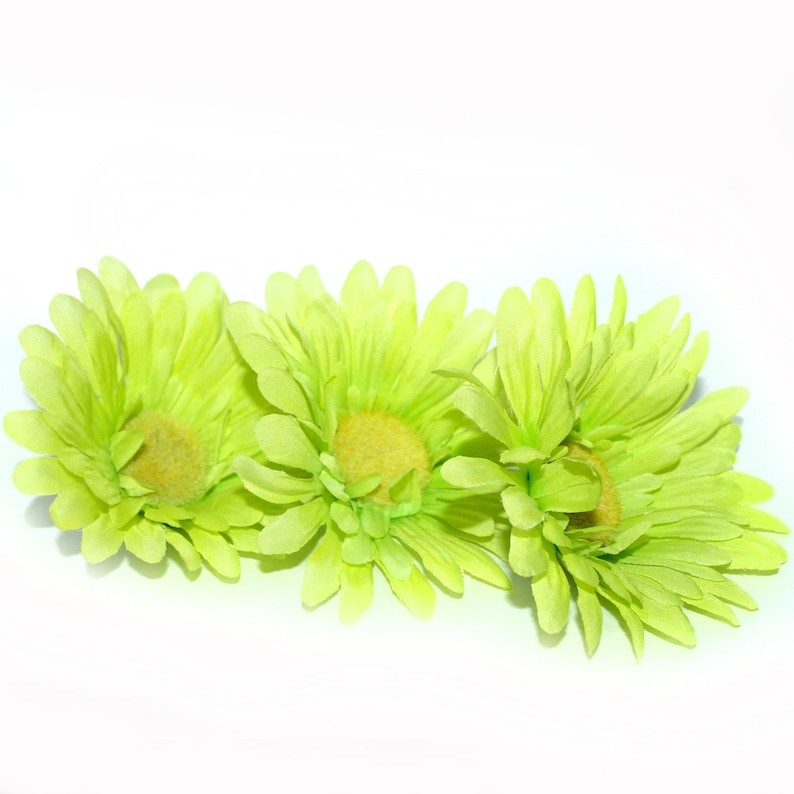 3 Light Green Gerbera Daisies Arificial Flowers Silk - Etsy