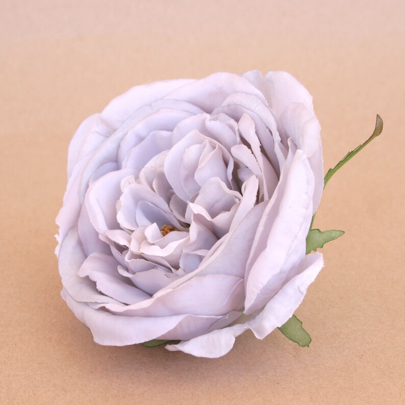 Large Light Gray Cabbage Rose Artificial Flowers Silk - Etsy