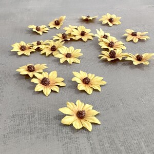 20 Mini Paper Sunflowers - Scrapbooking, Hair Flowers, Craft Flowers ...