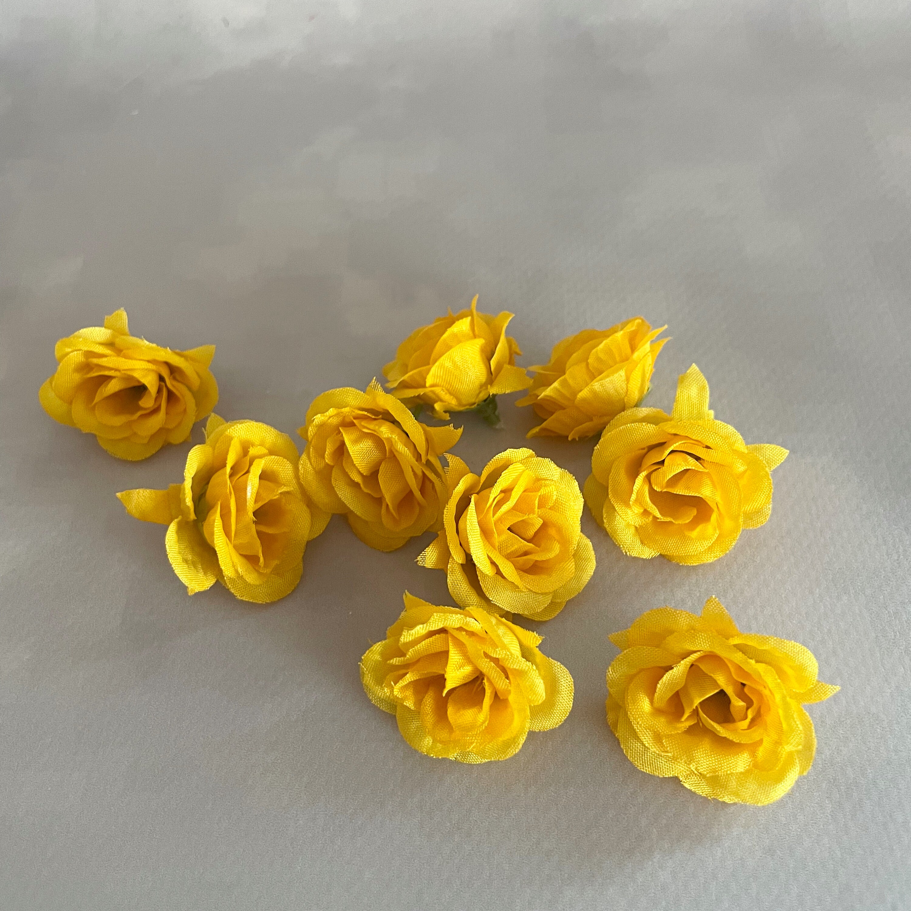 9 Yellow Tea Roses Artificial Flowers Silk Roses Small - Etsy