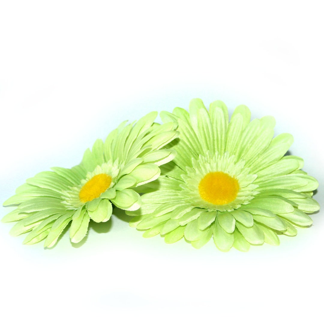 2 Light Green Daisies Arificial Flowers, Silk Flowers - Etsy