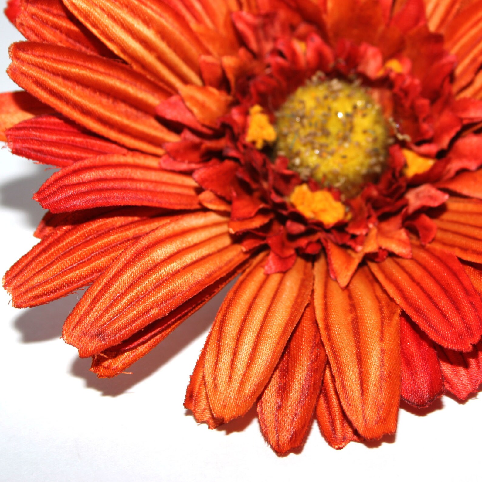 Textured Orange Rust Gerbera Daisy - Artificial Flowers, Silk Flowers ...