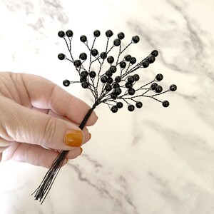 Small Black Pearl Pick - Wedding Floral, Holiday Floral - Etsy