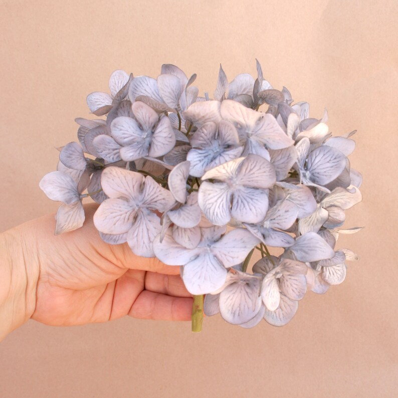 Full Hydrangea Head in Grey Artificial Flowers Silk Flower - Etsy