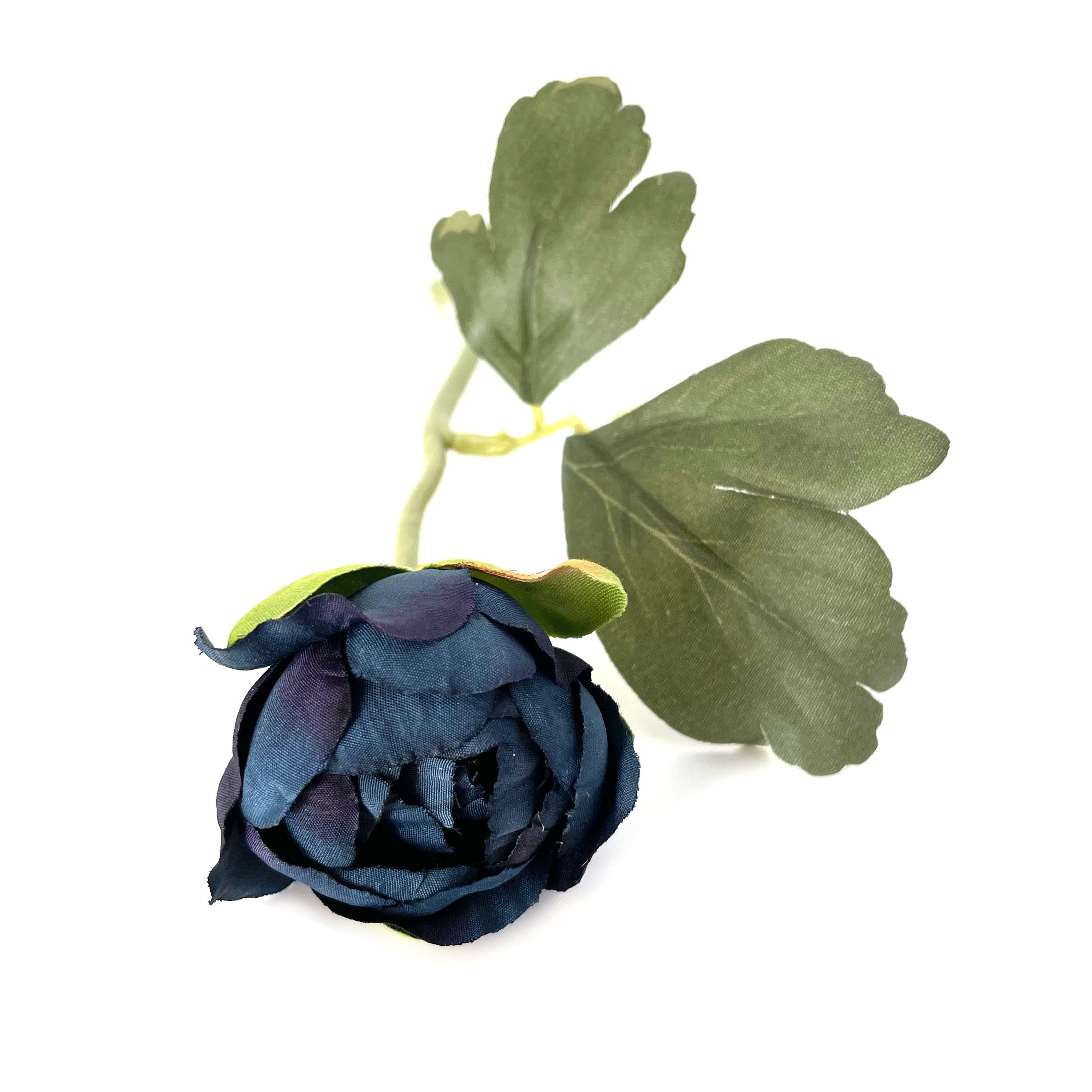 Navy Blue Ranunculus Pick Artificial Flowers Silk Flowers - Etsy