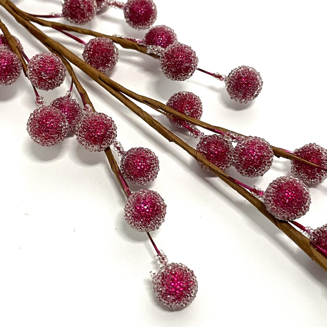 Frosted Red Berry Spray Holiday Floral, Christmas Floral - Etsy