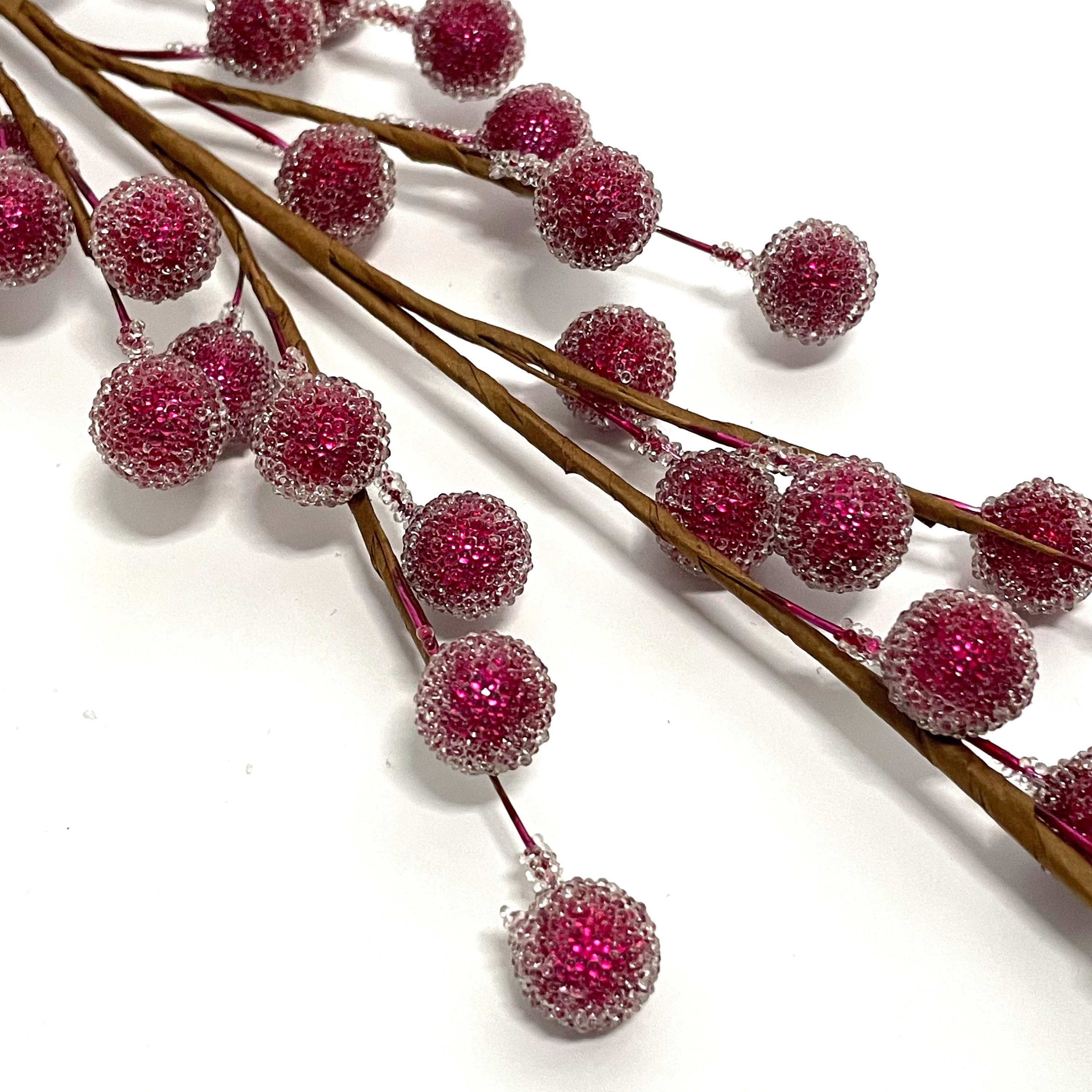 Frosted Red Berry Spray Holiday Floral Christmas Floral | Etsy