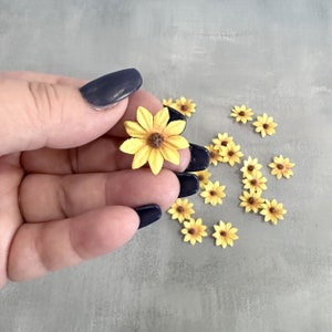 20 Mini Paper Sunflowers - Scrapbooking, Hair Flowers, Craft Flowers ...