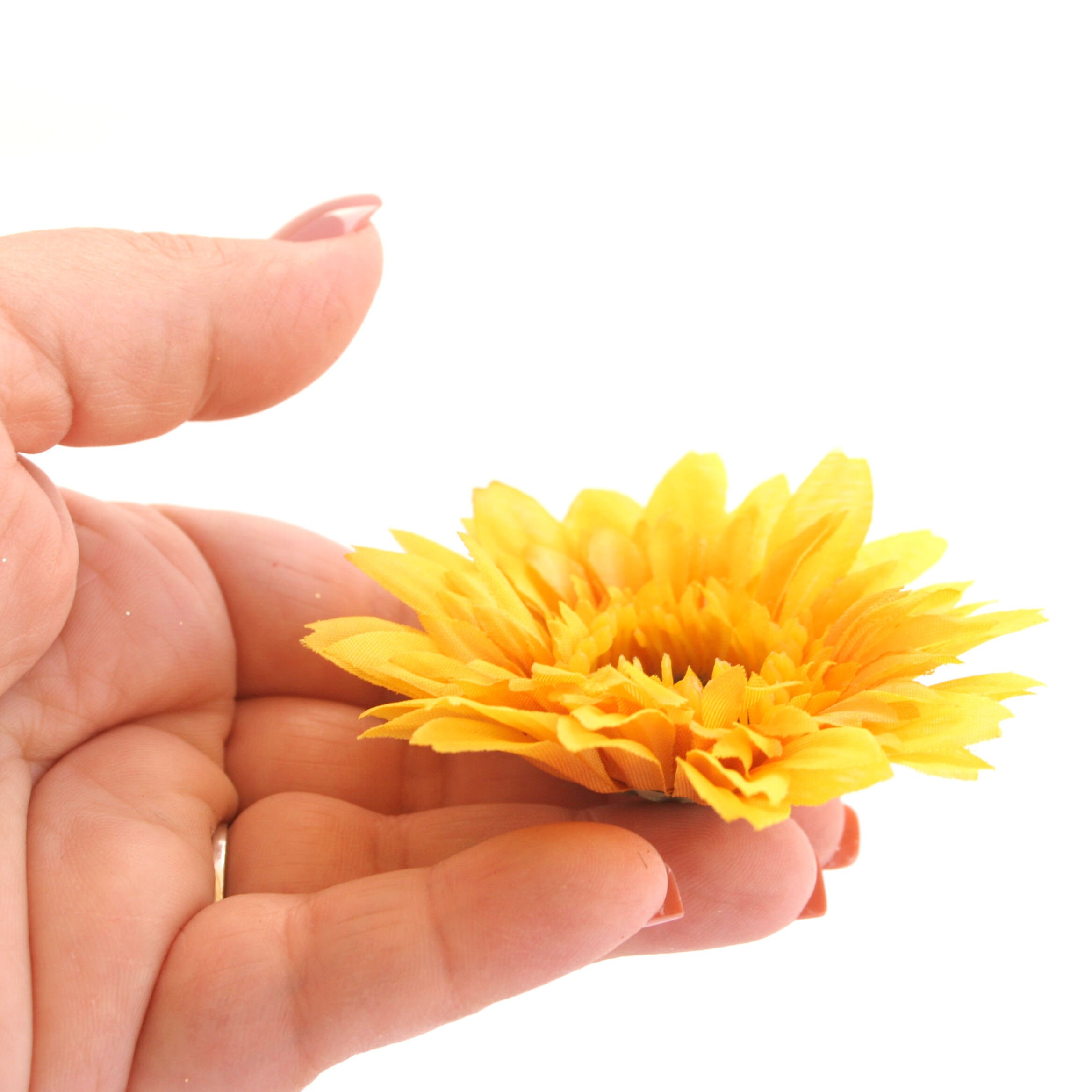 3 Small Yellow Spider Daisy Flower Heads Artificial Flower - Etsy