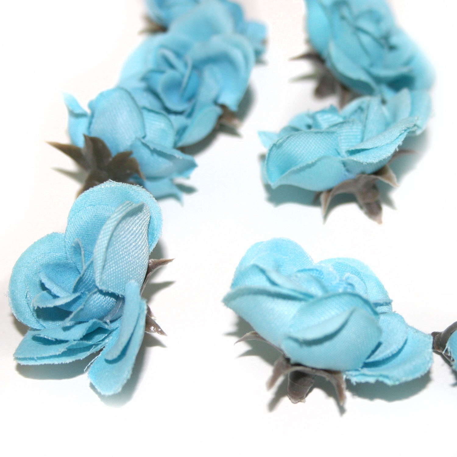 10 Turquoise Blue Tea Roses Artificial Flowers Silk Roses | Etsy