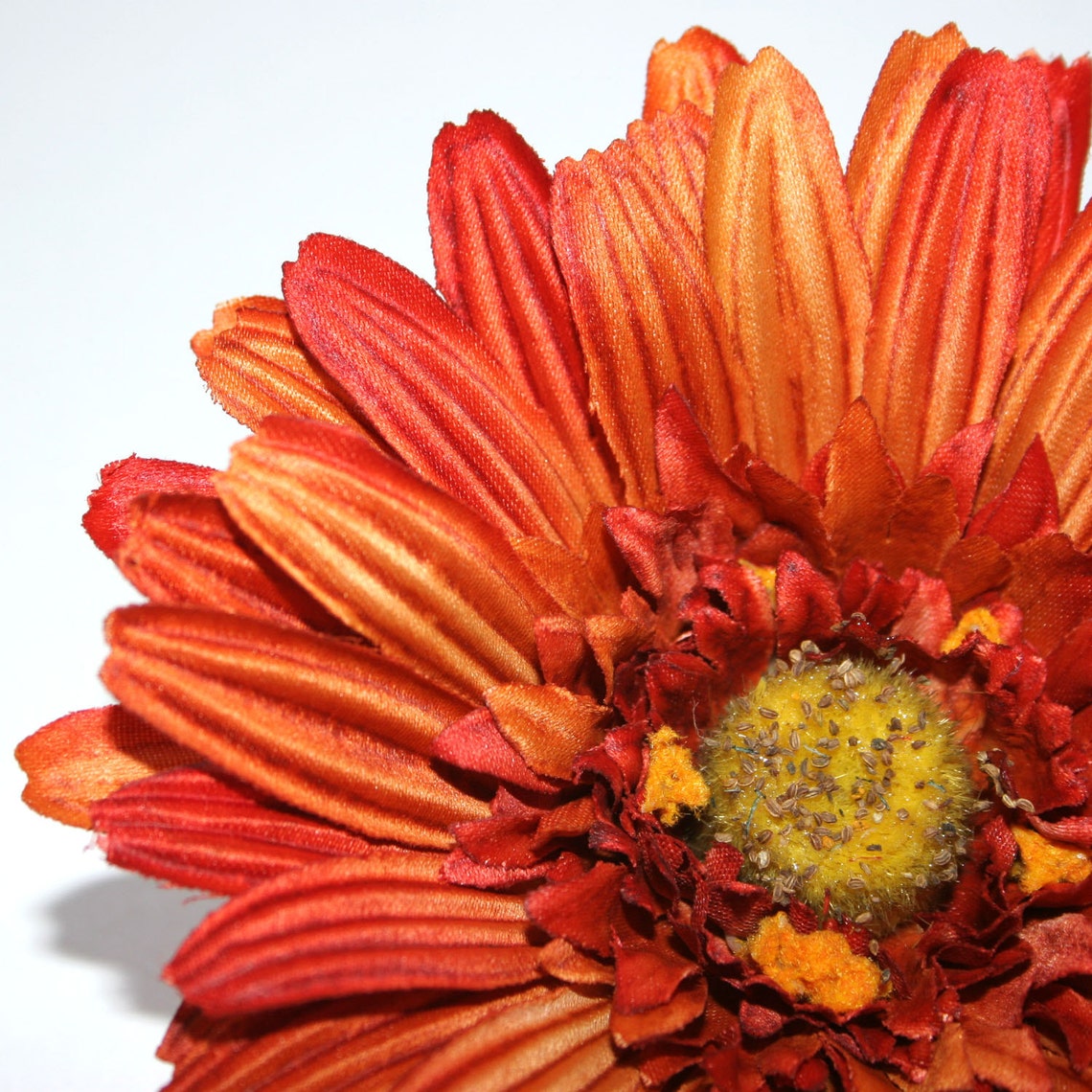 Textured Orange Rust Gerbera Daisy Artificial Flowers Silk | Etsy